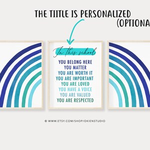 Rainbow Wall Decor, in This Classroom, Teacher Poster, You Are Welcome ...