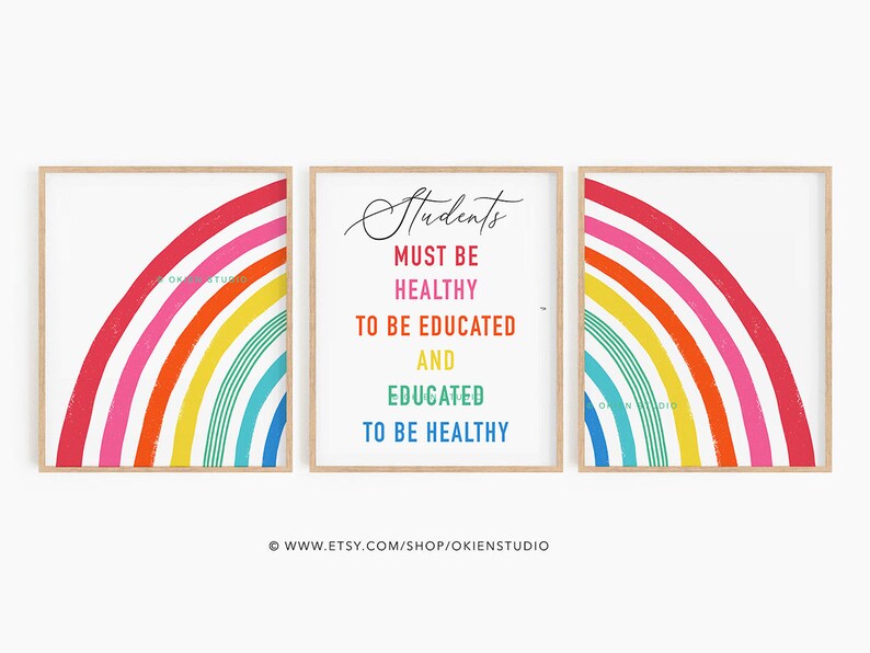 Students Must Be Healthy to Be Educated and Educated to Be - Etsy
