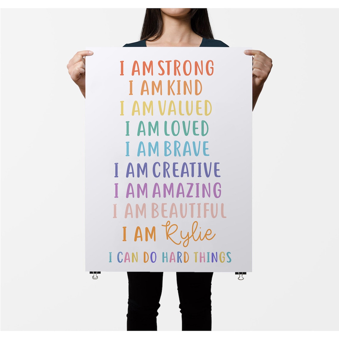 Positive Affirmations Wall Art I Am Sign Classroom Poster - Etsy Australia