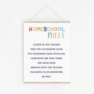 Homeschool Decor Prints: Home Sweet Homeschool, Rules, Play Learn Dream ...