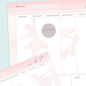 Dancer Planner, Ballet Planner Printable, Digital Planner, Ballerina ...