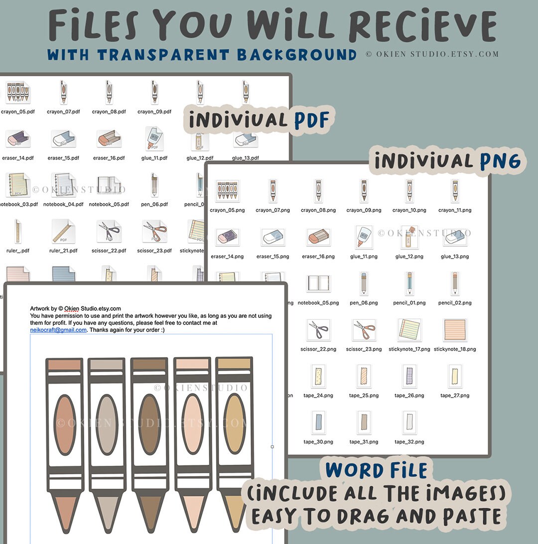 Neutral Stationery Clipart Neutral Boho Classroom Labels - Etsy