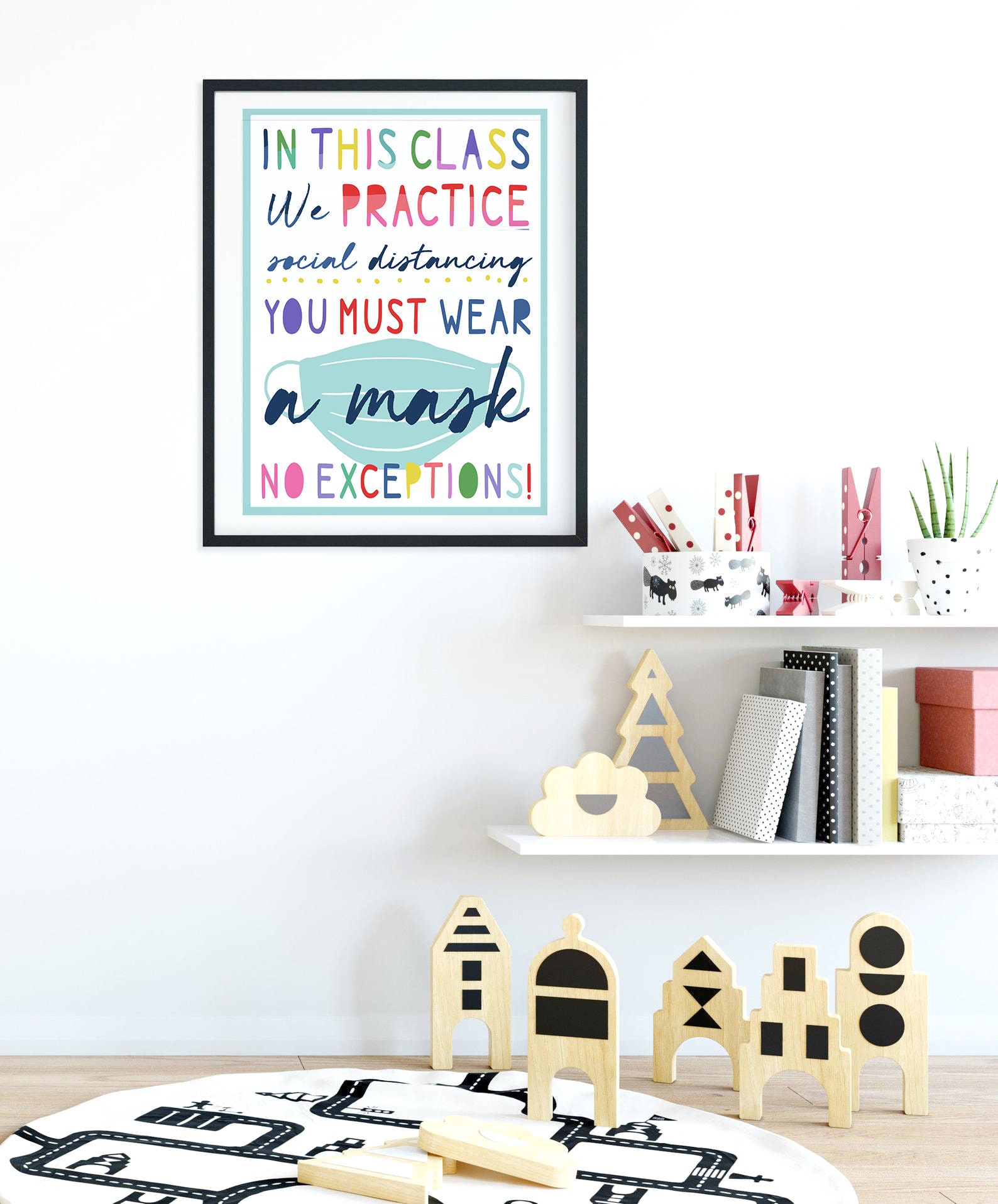 Wear a mask sign Classroom Mask poster In this Classroom | Etsy