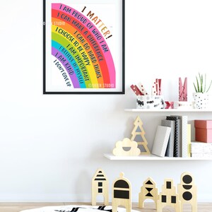Positive Affirmations Rainbow Poster: Inspirational Wall Art (digital ...