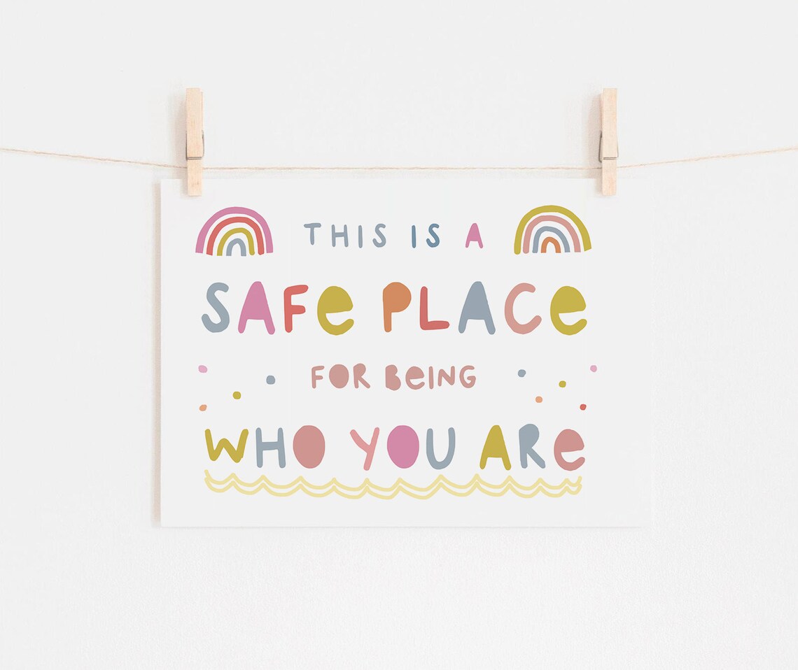 This is a Safe Space Poster Classroom Signs Printable - Etsy