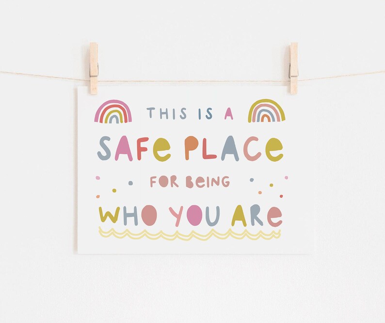 This is a Safe Space Poster Classroom Signs Printable - Etsy