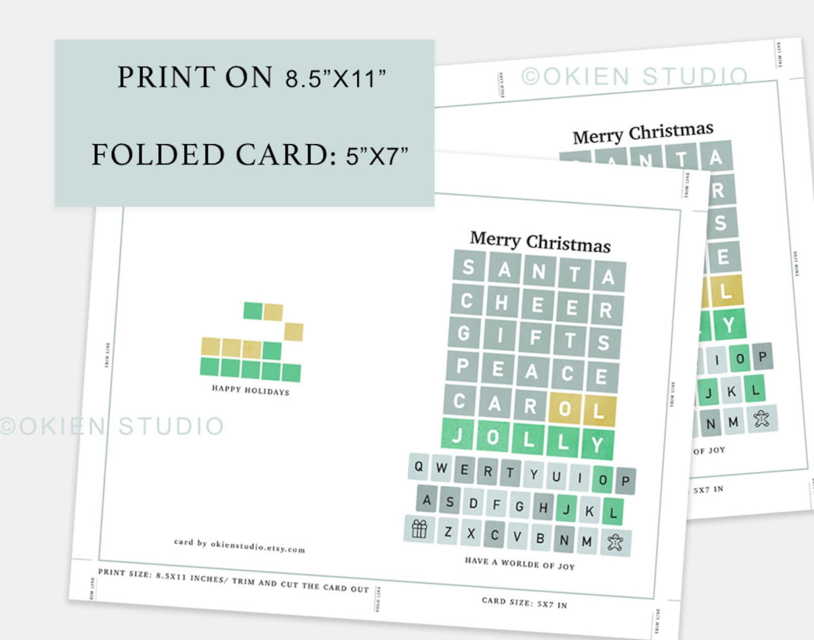 Wordle Christmas Card Printable Christmas Card for Her - Etsy