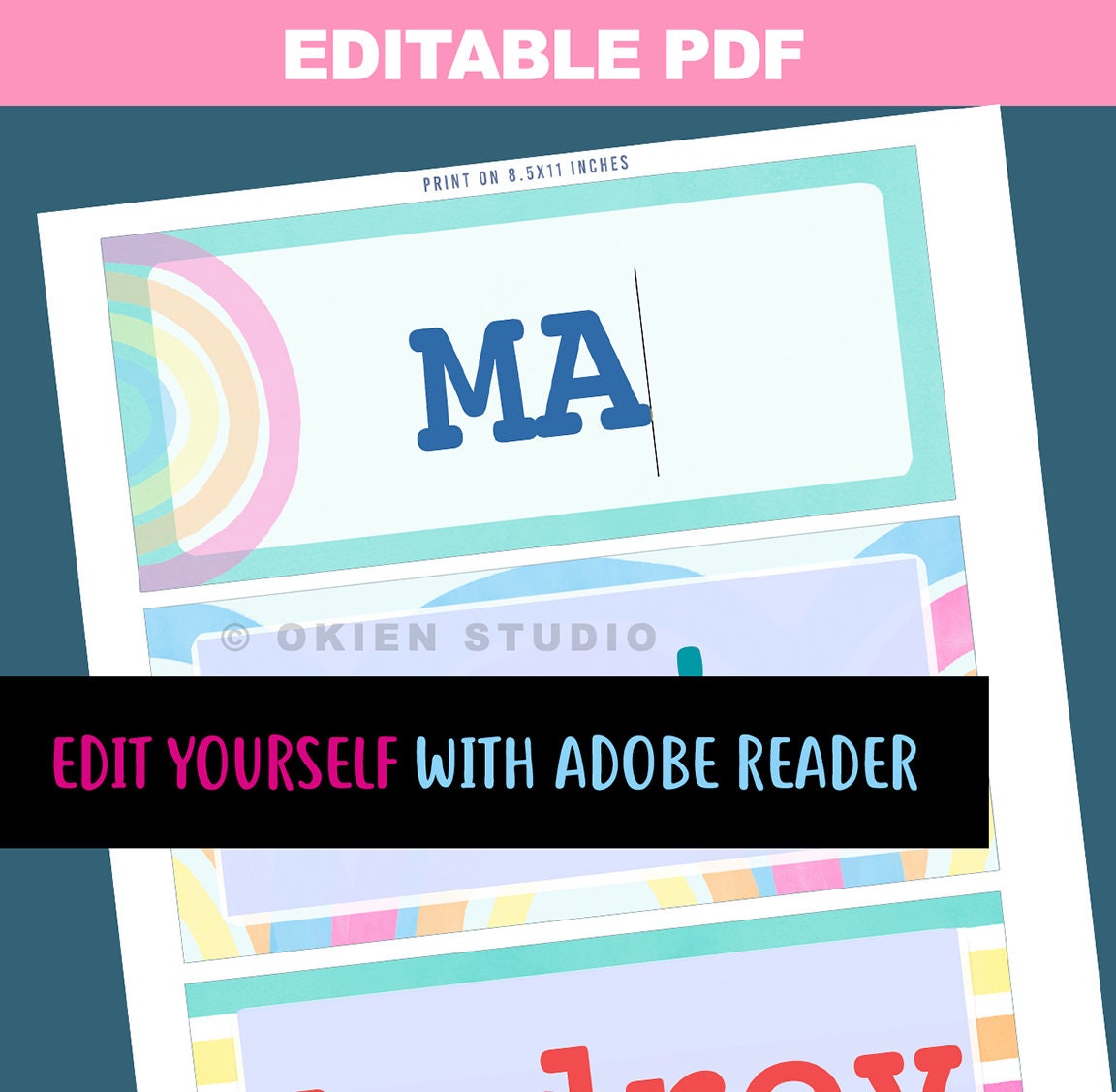 Editable Name Tags & Labels Editable Classroom Resource - Etsy