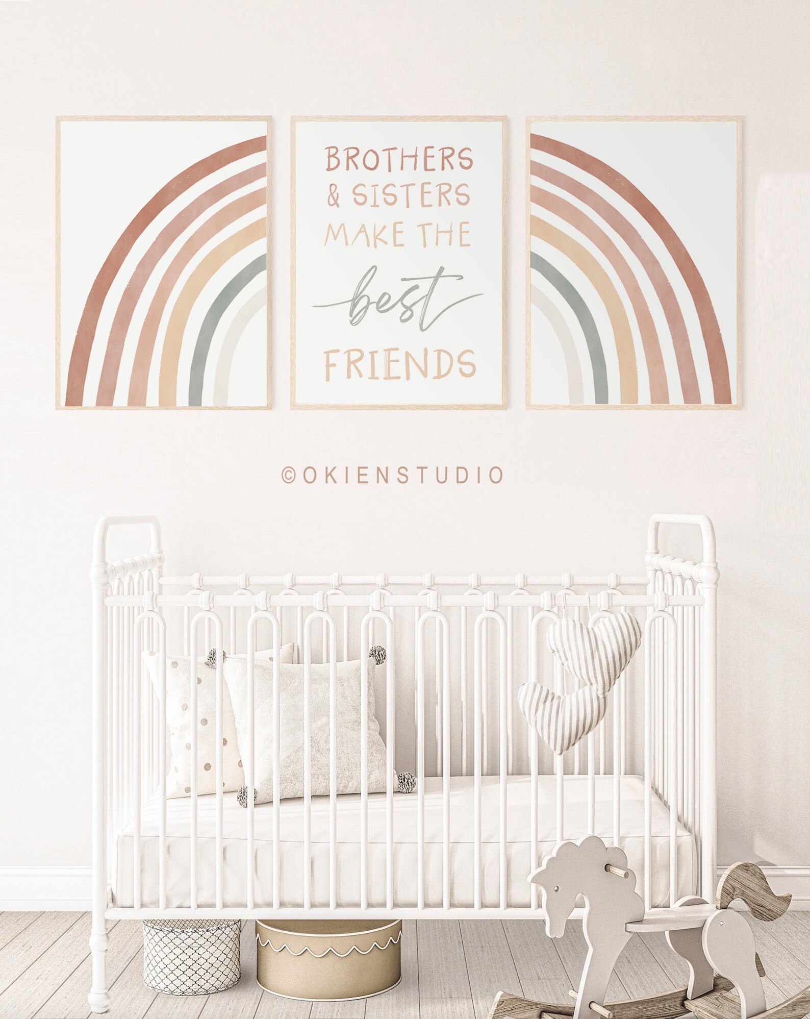 Boho Rainbow Brothers Sisters Print, Nursery Decor (digital Download ...