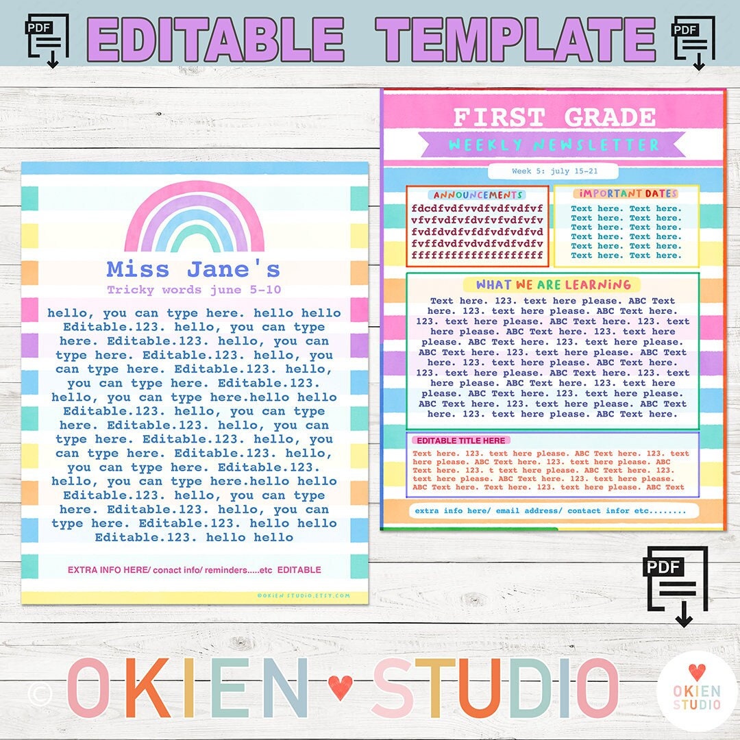 Editable Newsletter Template, A Note From Teacher, Lesson Plan Temp ...
