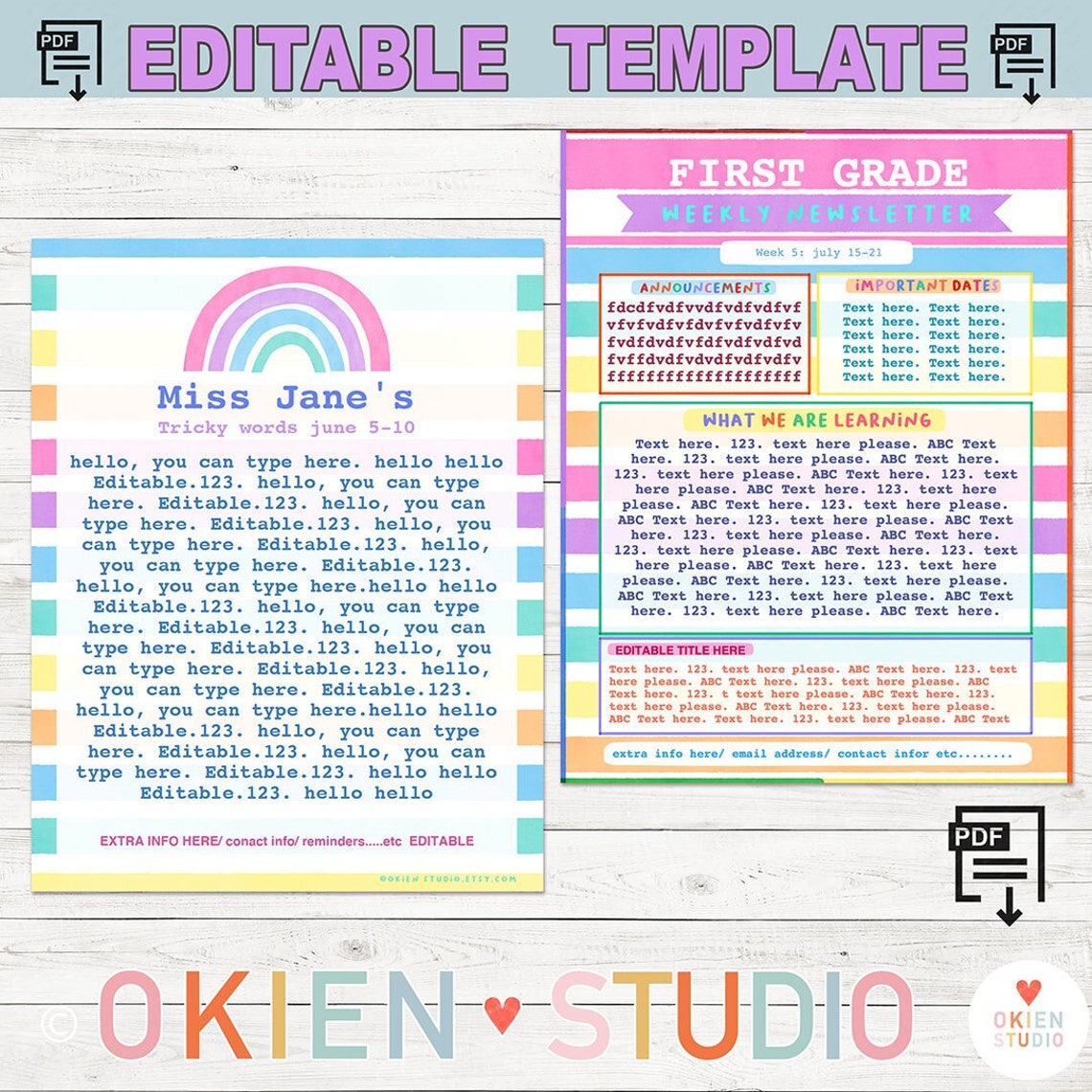 Editable Newsletter Template A Note From Teacher Lesson Plan - Etsy