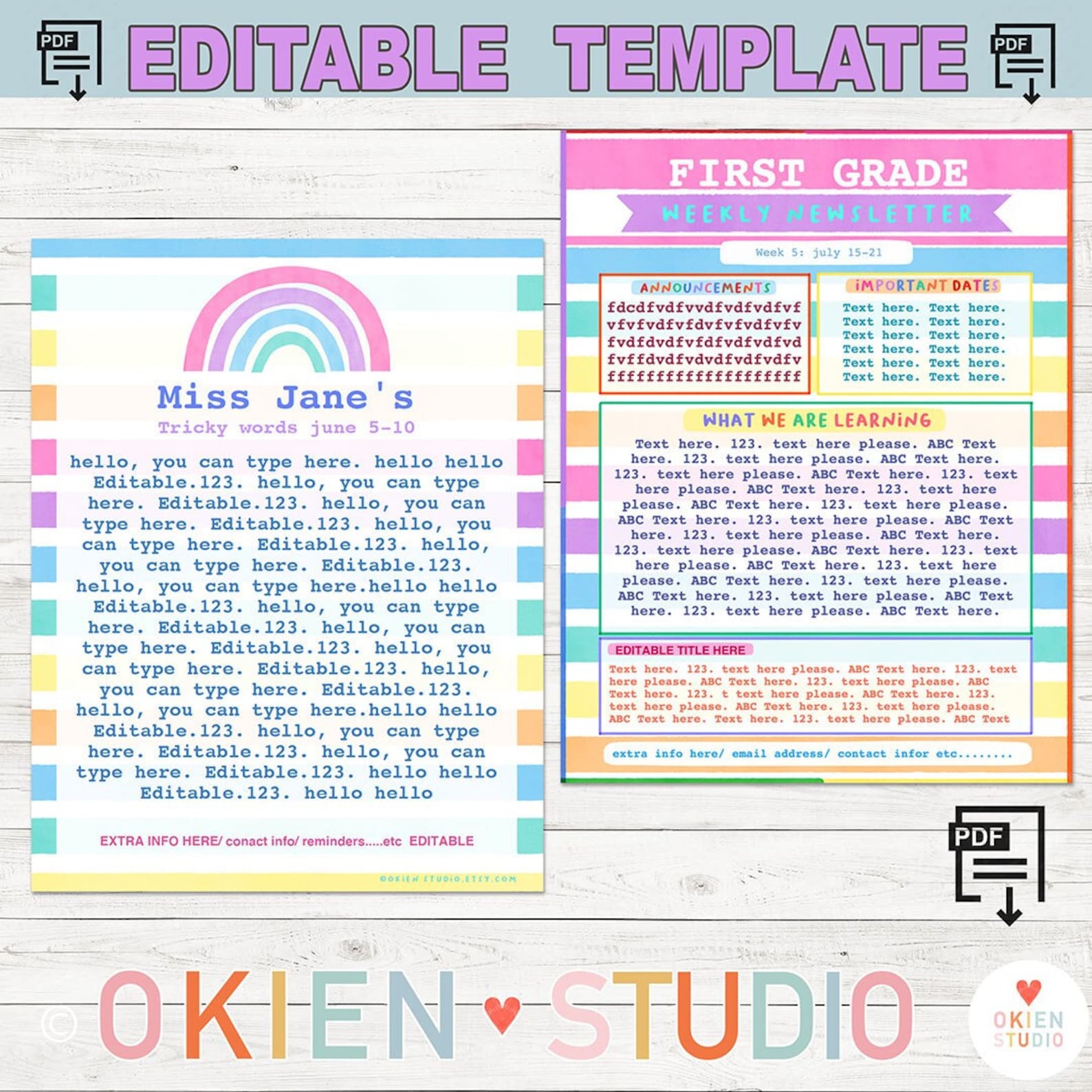 Editable Newsletter Template A Note From Teacher Lesson Plan - Etsy