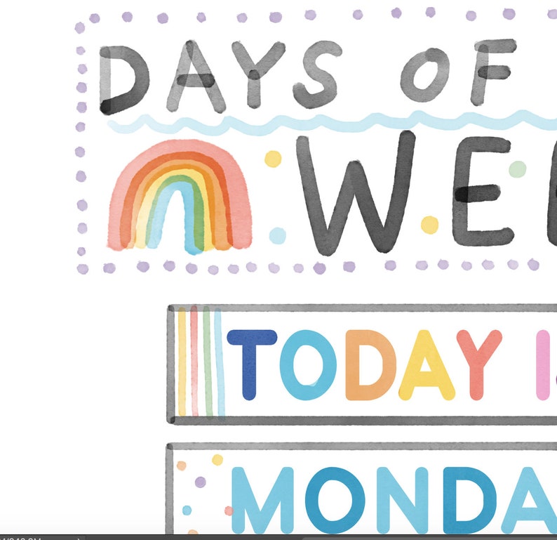 Pastel Days of the Week Printable: Neutral Colorful Classroom Decor for ...