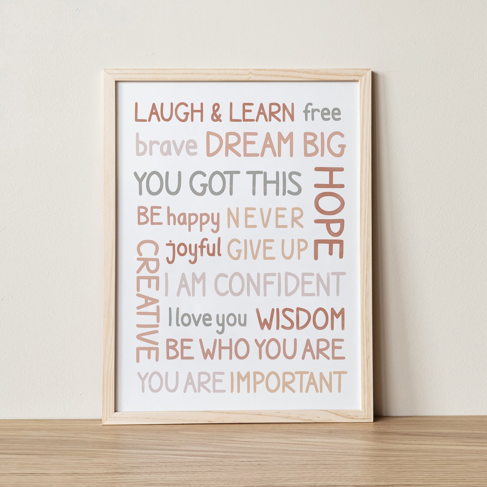 Positive Affirmations Wall Art Boho Wall Art Be Happy | Etsy