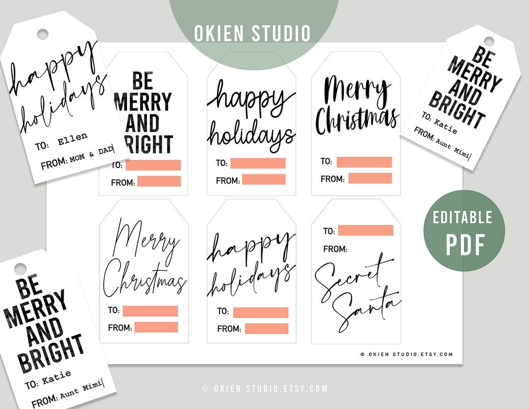 Personalized Gift Tags for Christmas, Christmas Gift Labels ...