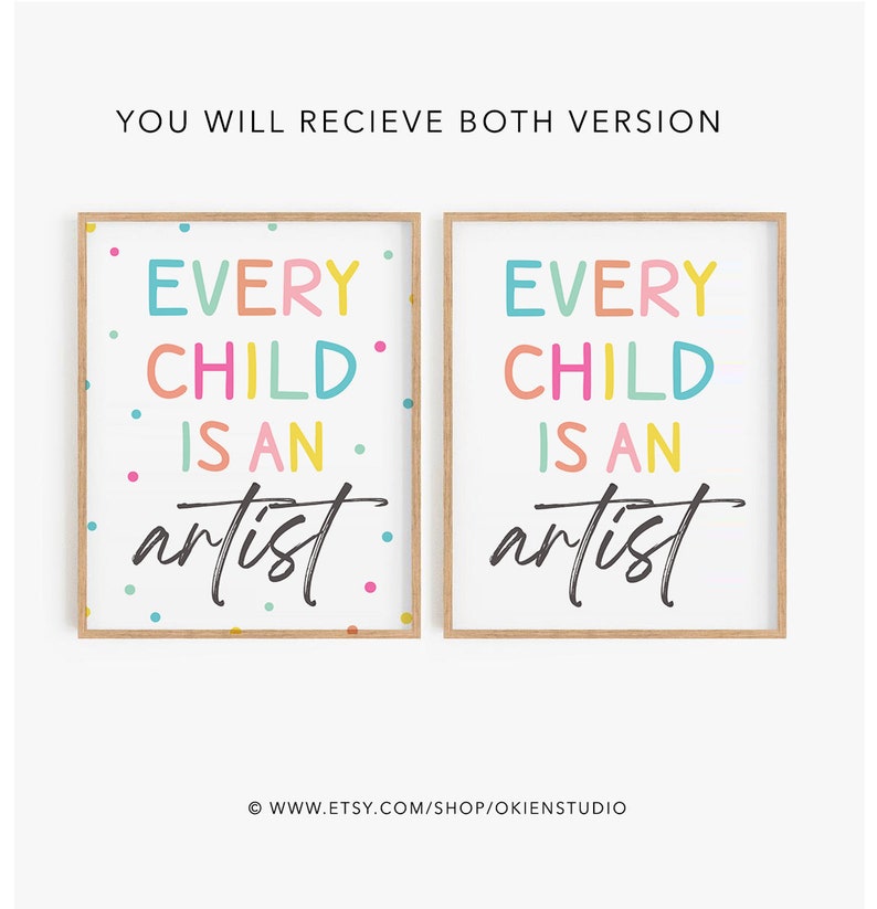 Every Child is an Artist printable kids wall art for girls | Etsy