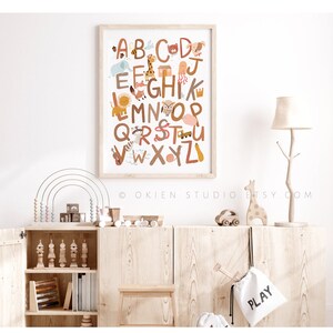 Boho Animal Decor, Boho Alphabet Poster, Boho Letters, a to Z Poster ...