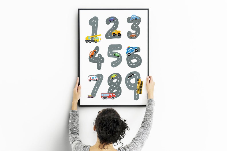 Numbers Poster Car Prints Car Poster for Kids Numbers 1-9 - Etsy