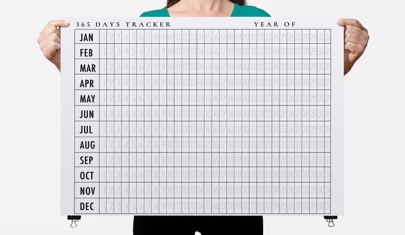 Giant 365-day Wall Calendar: Yearly Habit Tracker (digital Download) - Etsy