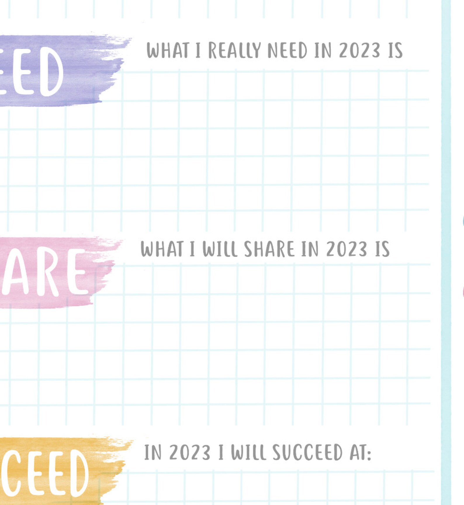 2023 Resolutions Printable: New Year Goals Worksheet (digital Download ...
