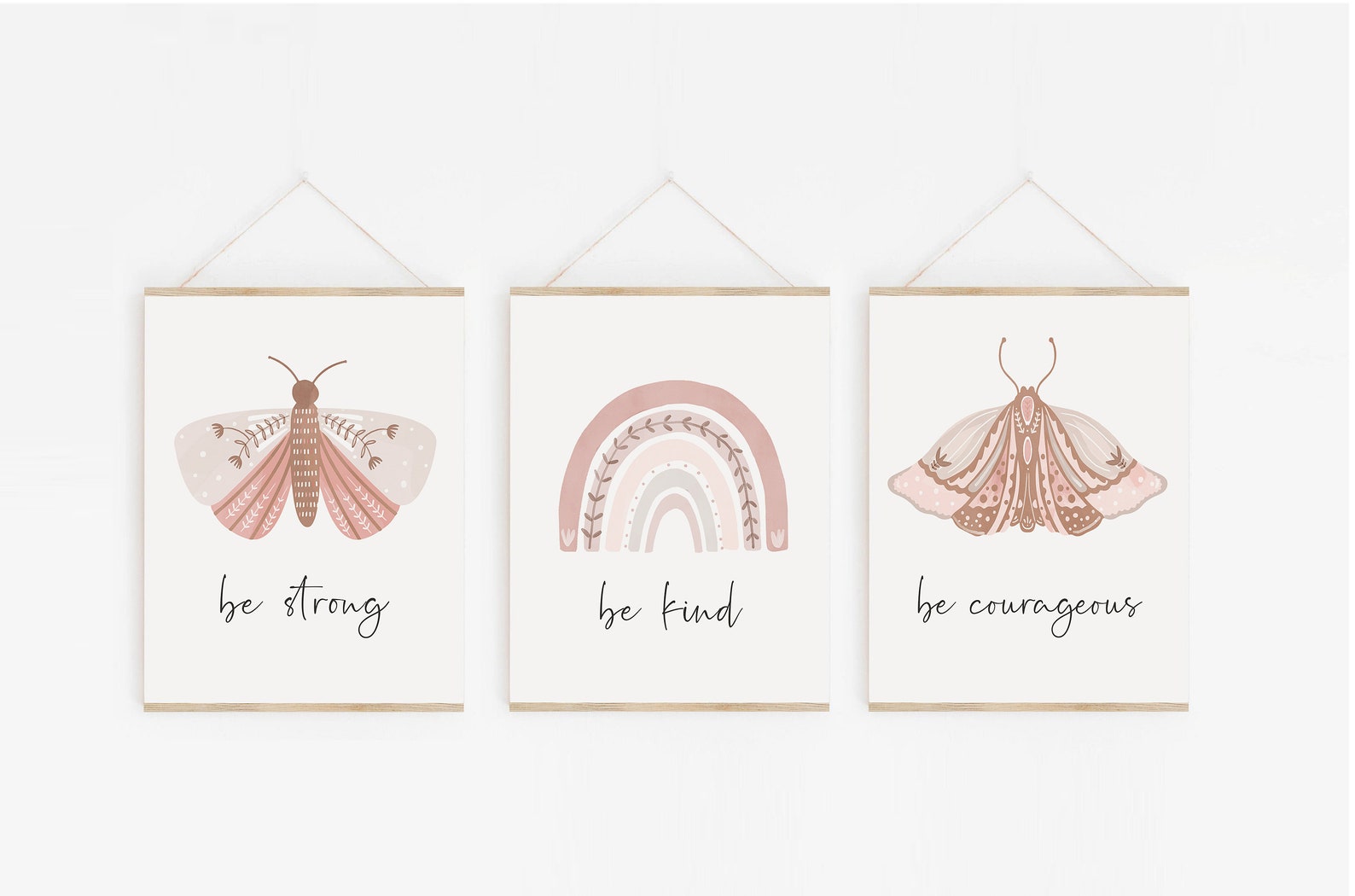 Set of 3 Prints Boho Affirmations Wall Art Boho Butterfly - Etsy