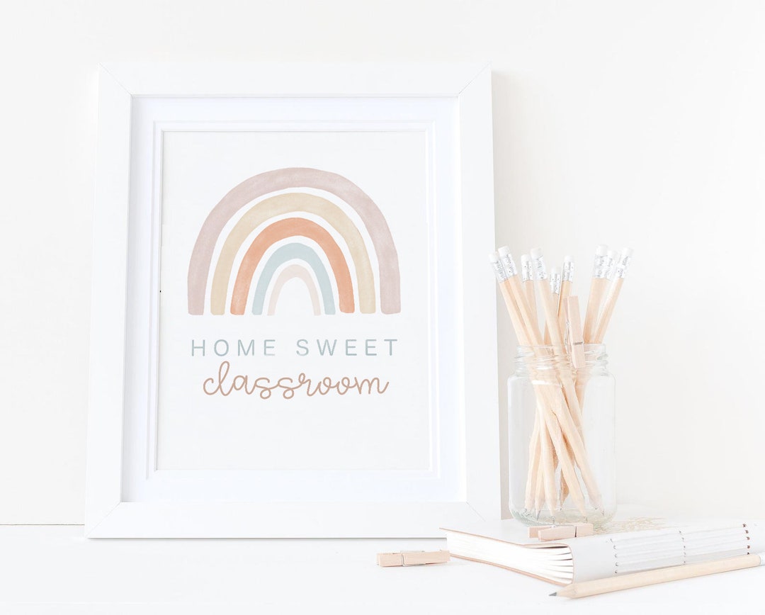 Home Sweet Classroom Poster, Girl Room, in This Classroom, Watercolor ...
