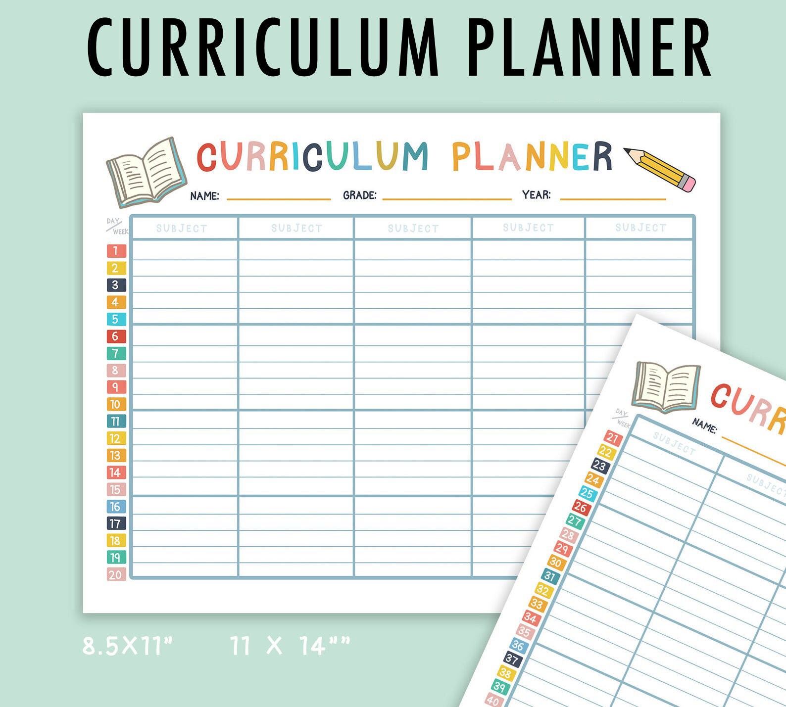 Printable Curriculum Planner Homeschool Planner Digital Etsy Printable Curriculum Planner Homeschool Planner Digital Etsy