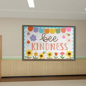Spring Bulletin Board Kit, Bee Kindness Classroom Decor, Plant Kindness ...