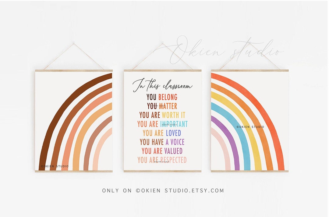 In This Classroom Diversity Artwork, Rainbow Classroom, Motivational ...