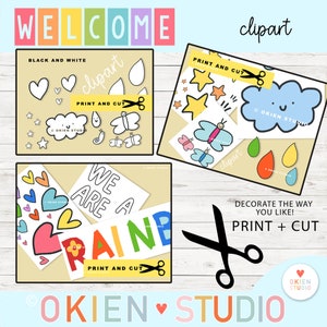 Rainbow Bulletin Board Kit, Cute Clipart Classroom Setup, Rainbow of ...