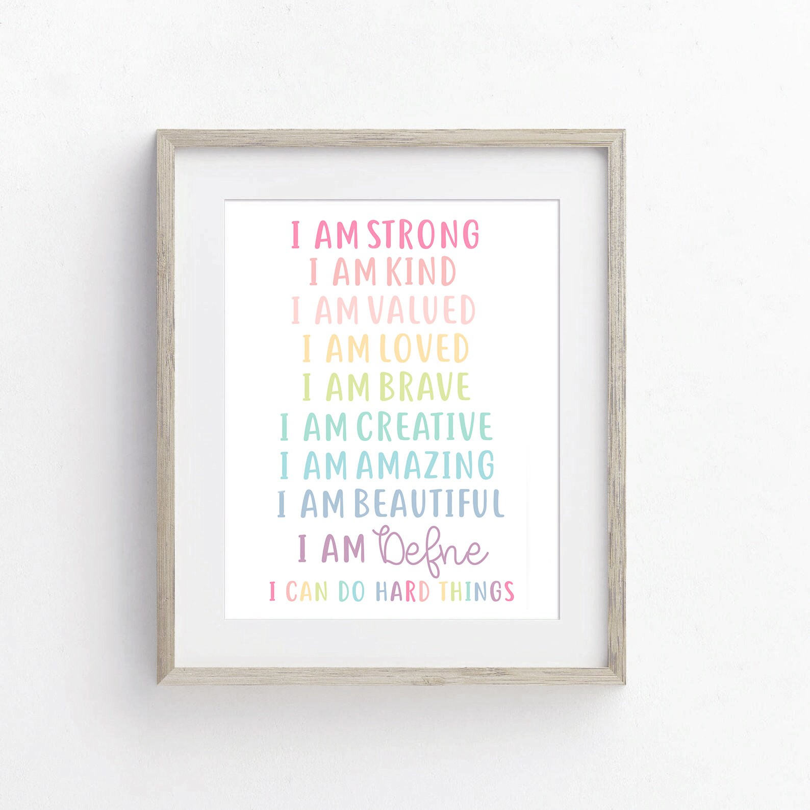 I AM Wall Art Positive Affirmations Wall Art I Am Enough - Etsy