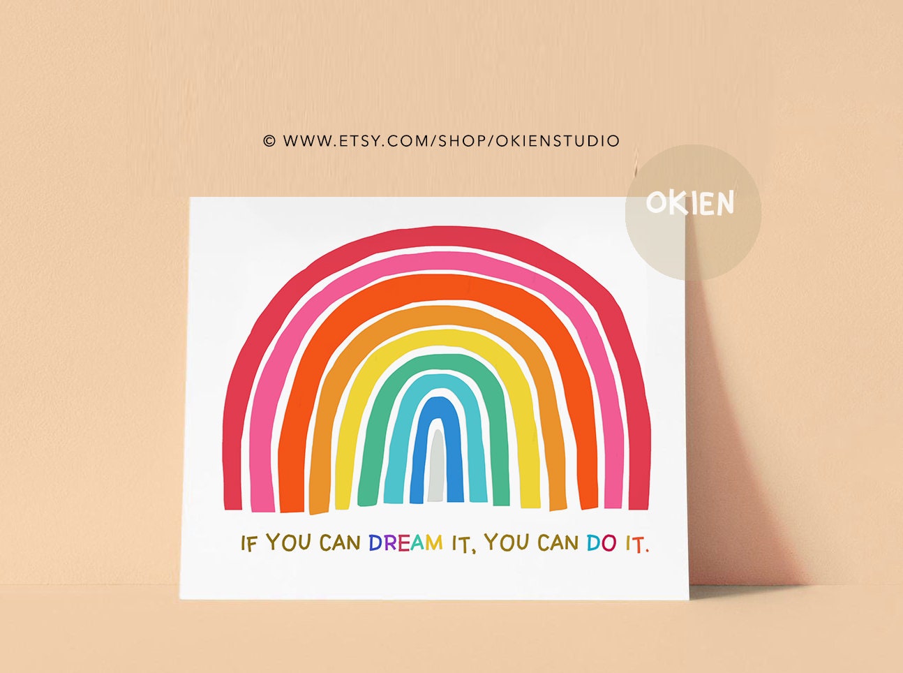 Rainbow Art Print Rainbow Printables Rainbow Print Girls | Etsy