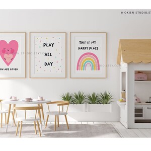 Hearts Print Nursery, This is My Happy Place Sign, Sister Playroom, You ...