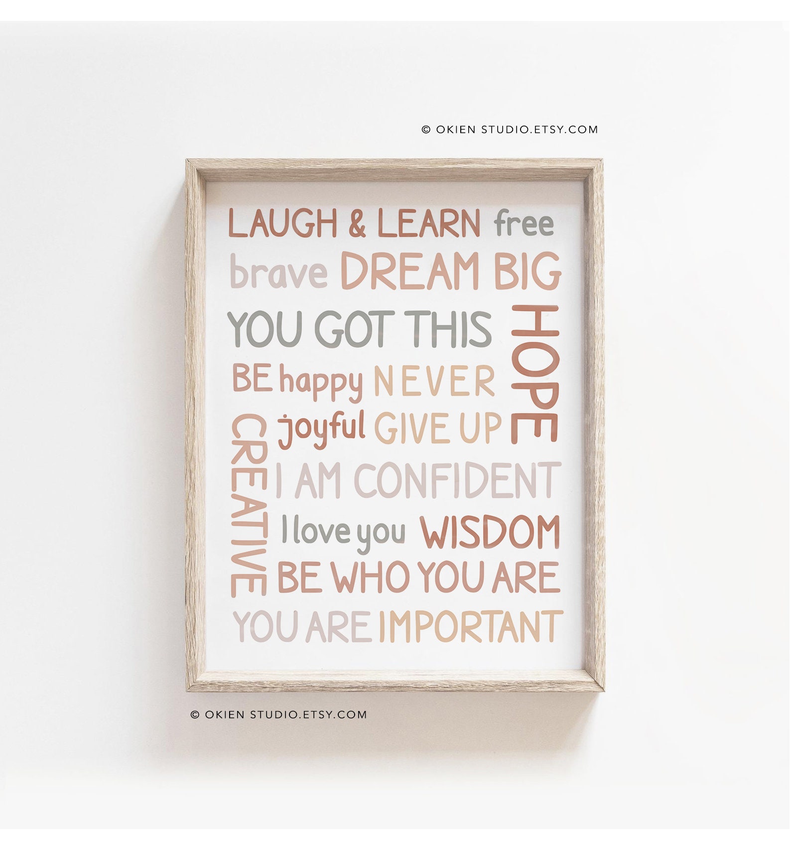 Positive Affirmations Wall Art Boho Wall Art Be Happy | Etsy