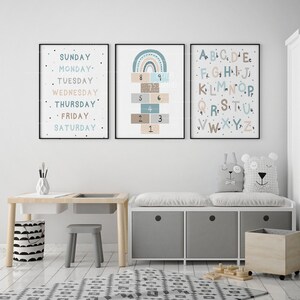 Month of the Year Chart, Days of the Week Chart, Printable, Alphabet ...