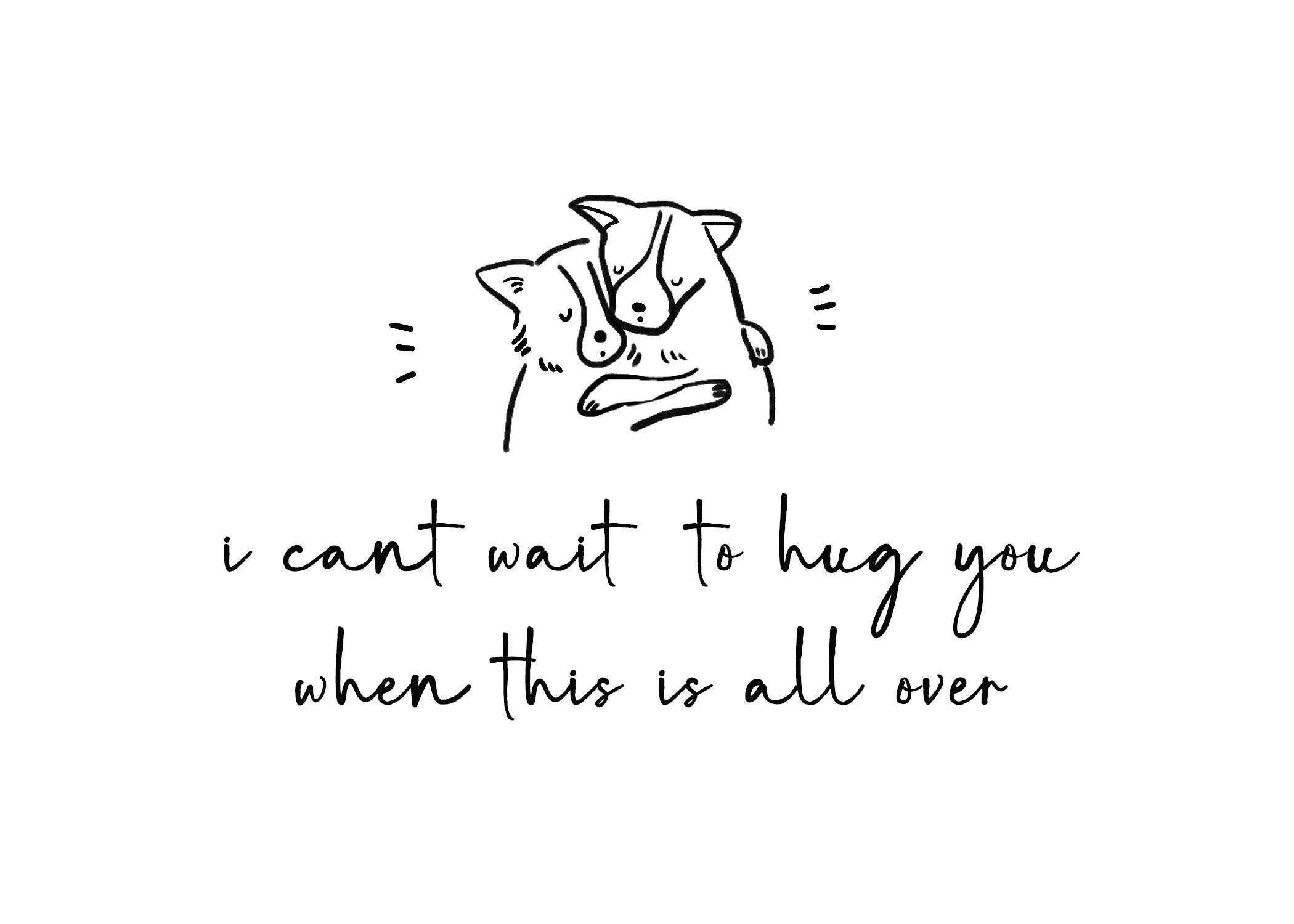 Virtual Hug Card Quarantine Valentine Hug Greeting Card - Etsy UK