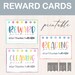 Reward Punch Card, Girl Reward Card, Watercolor Punch Card, Kid Reward ...