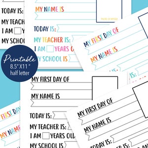 First Day of School Sign Printable: Student Information Sheet (digital ...