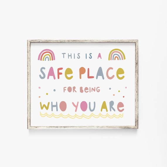 This Is A Safe Space Poster Classroom Signs Printable Etsy