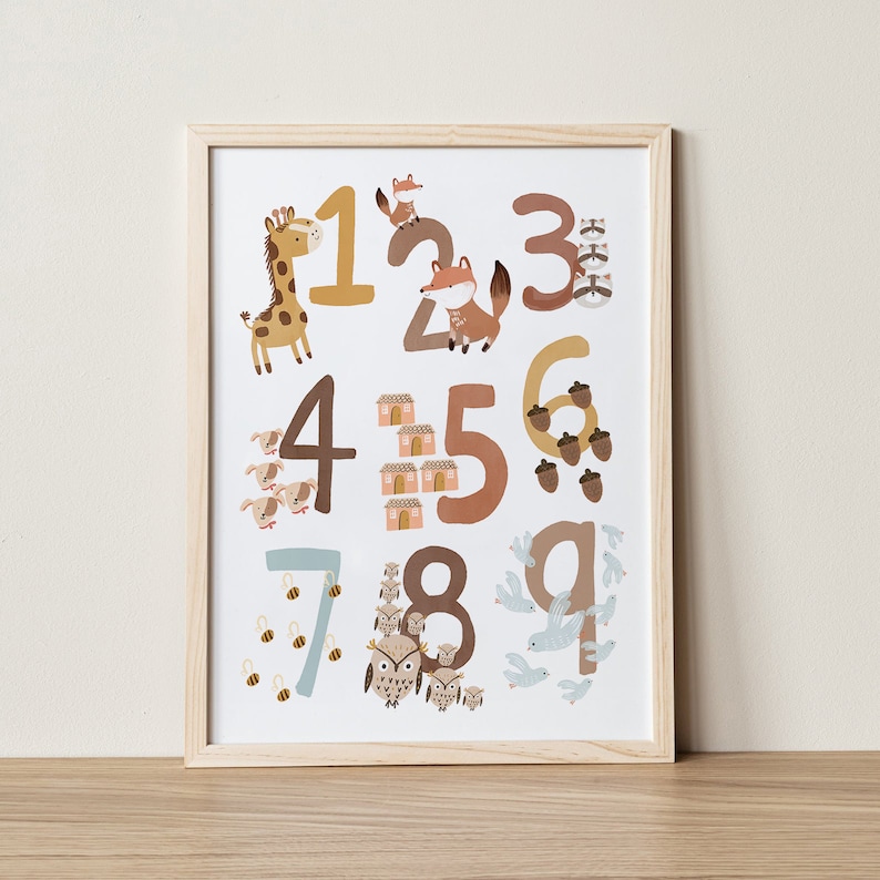 Boho Wall Decor Number Poster Animals Poster Boho Boho - Etsy