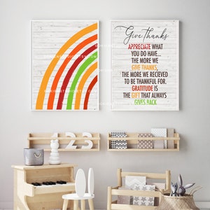 Give Thanks Classroom Poster, Teacher Bulletin Board Decor ...