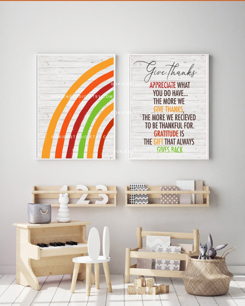 Give Thanks Classroom Poster Teacher Bulletin Board Decor - Etsy