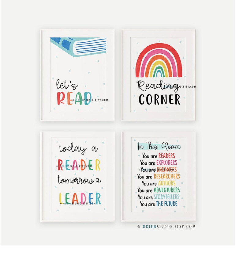 Rainbow Reading Corner Sign Positive Affirmations Homeschool - Etsy