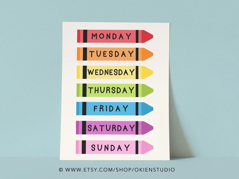 Rainbow Educational Posters Set for Playroom Homeschool - Etsy