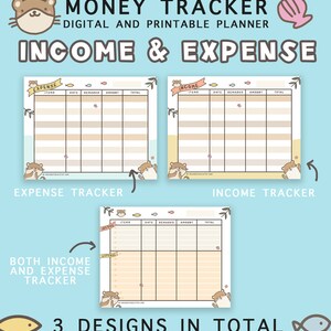 Cute Otter Income and Expense Tracker, Printable Budget (JPEG) - Etsy