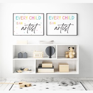 Every Child is an Artist Printable, Kids Wall Art for Girls, Happy Wall ...