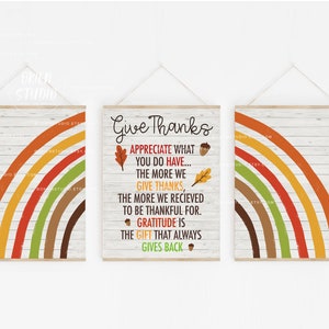 Thanksgiving Classroom Poster, Teacher Bulletin Board Decor, Give ...