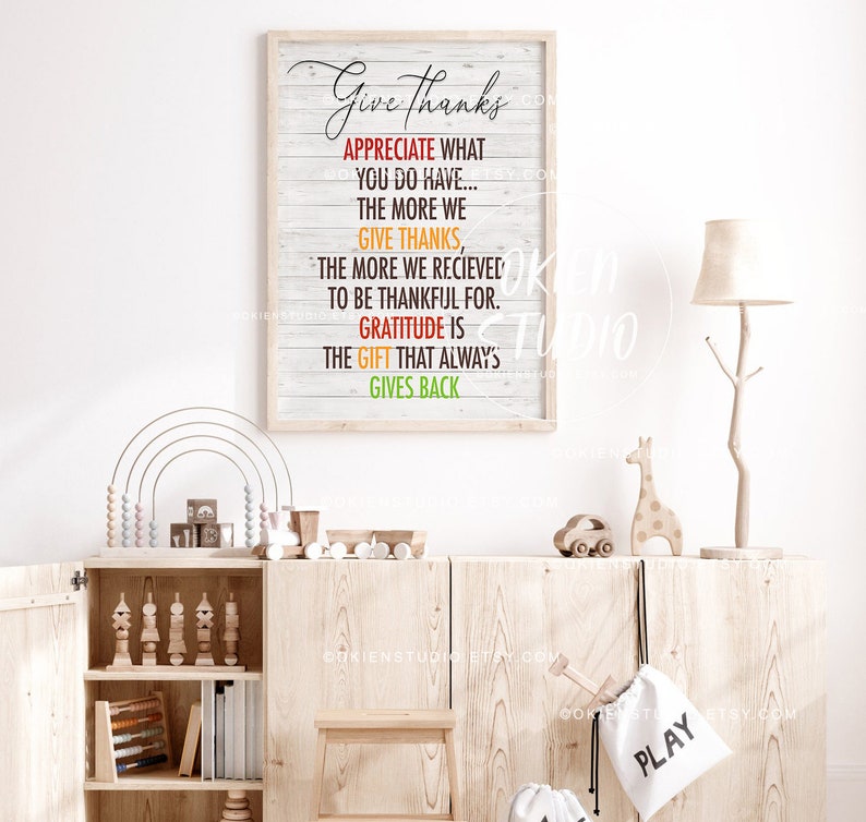 Give Thanks Classroom Poster Teacher Bulletin Board Decor - Etsy