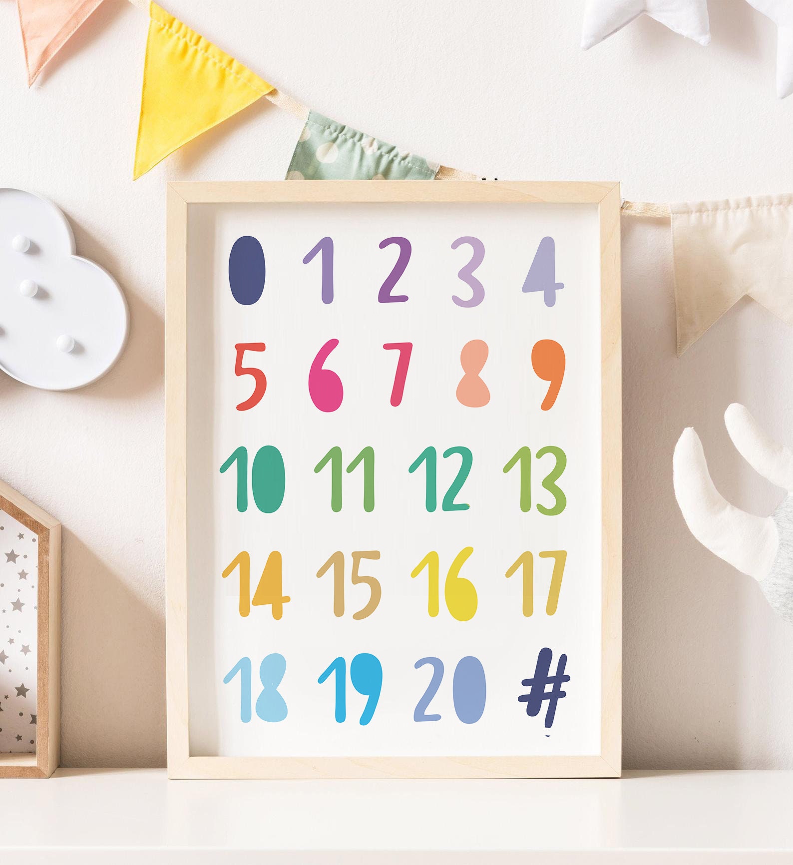 Alphabet poster number chart 1-20 Montessori printable | Etsy