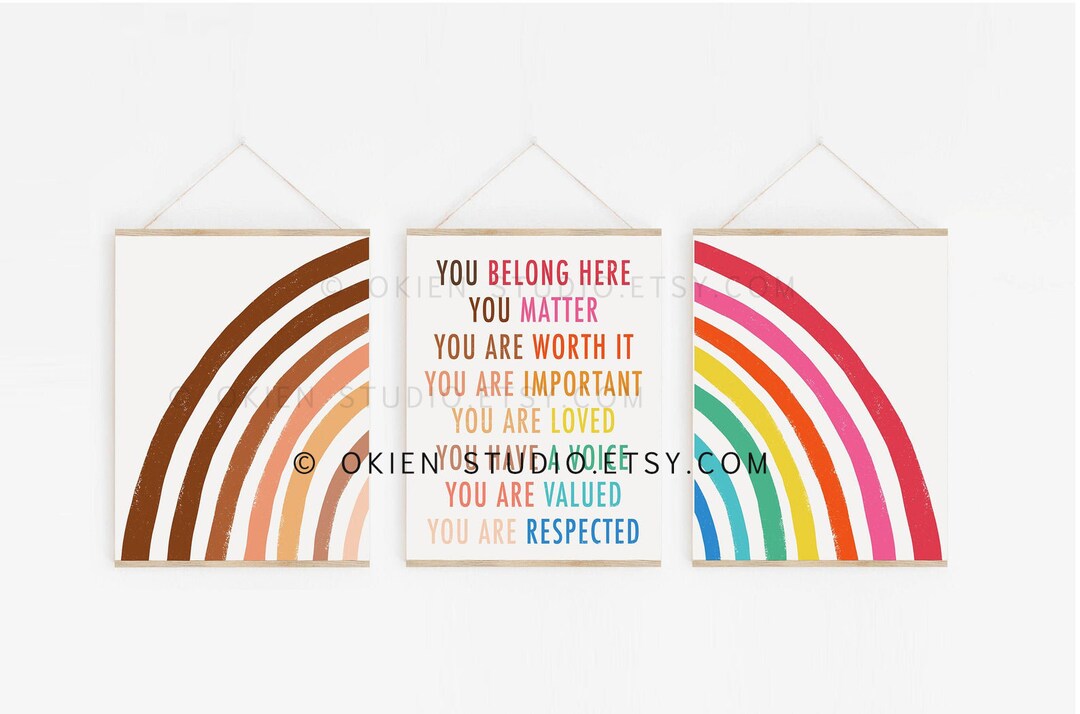 DIVERSITY ARTWORK, RAINBOW Wall Decal, Motivational Message, Inclusive ...